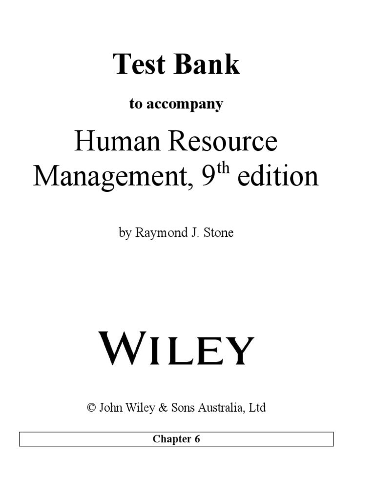 Test Bank: Human Resource Management, 9 Edition | PDF | Recruitment ...