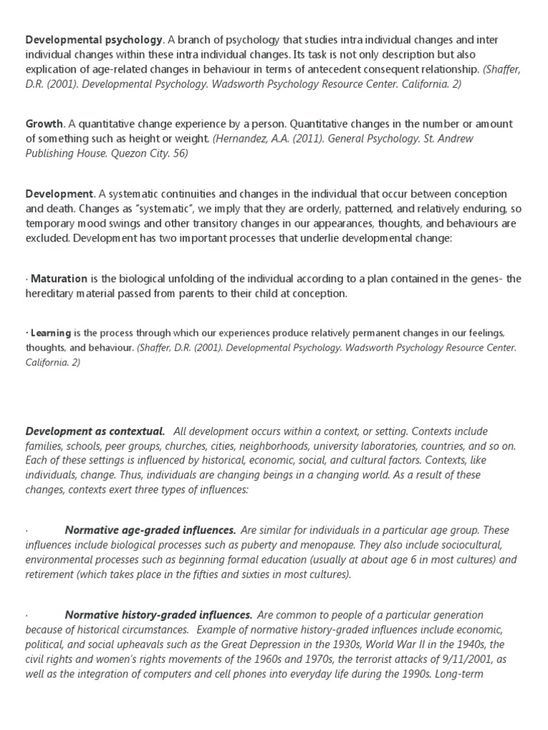 Development As Contextual. All Development Occurs Within A Context, or ...