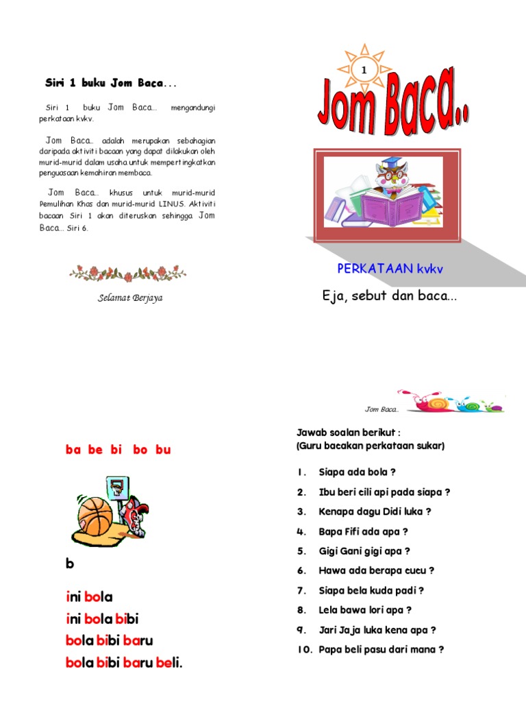 Modul Bacaan Jom Baca Siri 1 | PDF