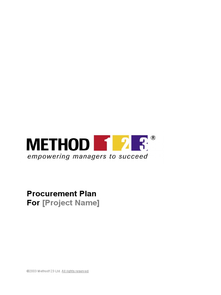 Template - Procurement Plan | PDF | Procurement | Request For Proposal