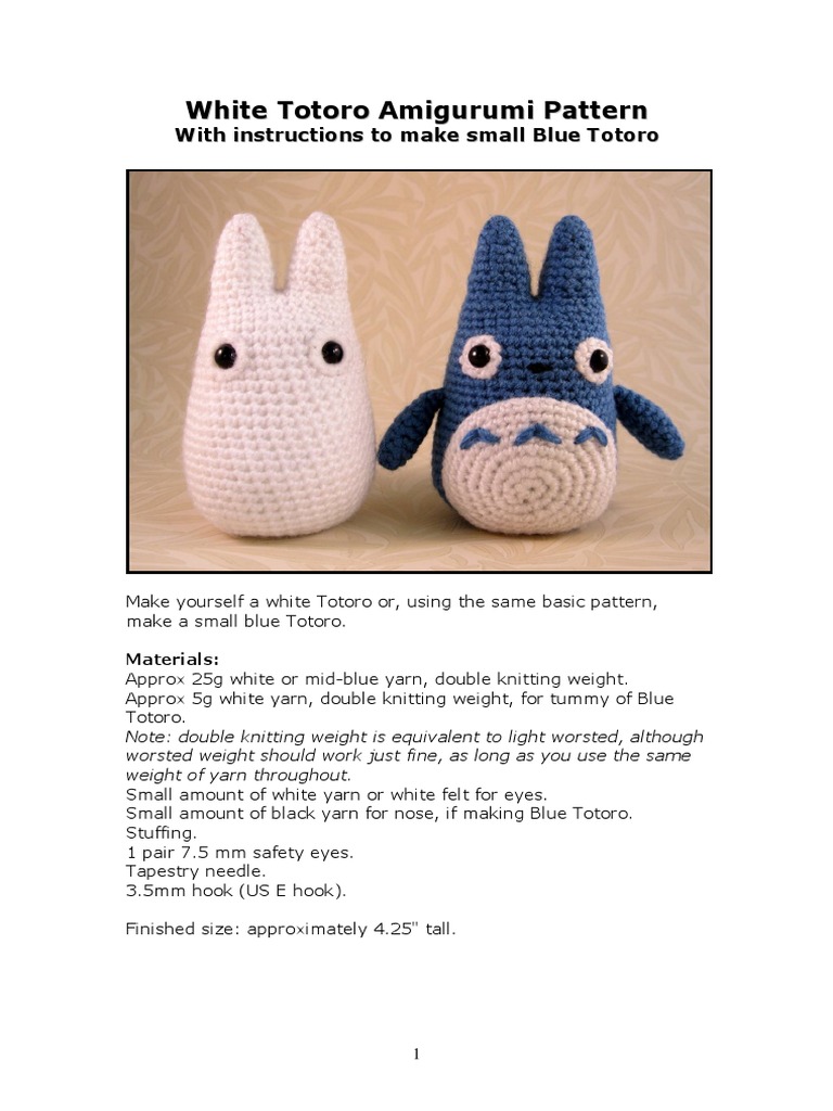White Totoro Amigurumi FREE Mini Totoro: Crochet Pattern | Ribblr