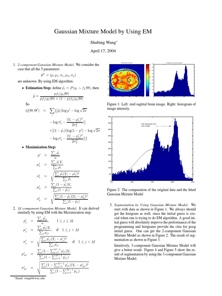 Gaussian Mixture Model Segmentation Using the Expectation-Maximization Algorithm | PDF ...