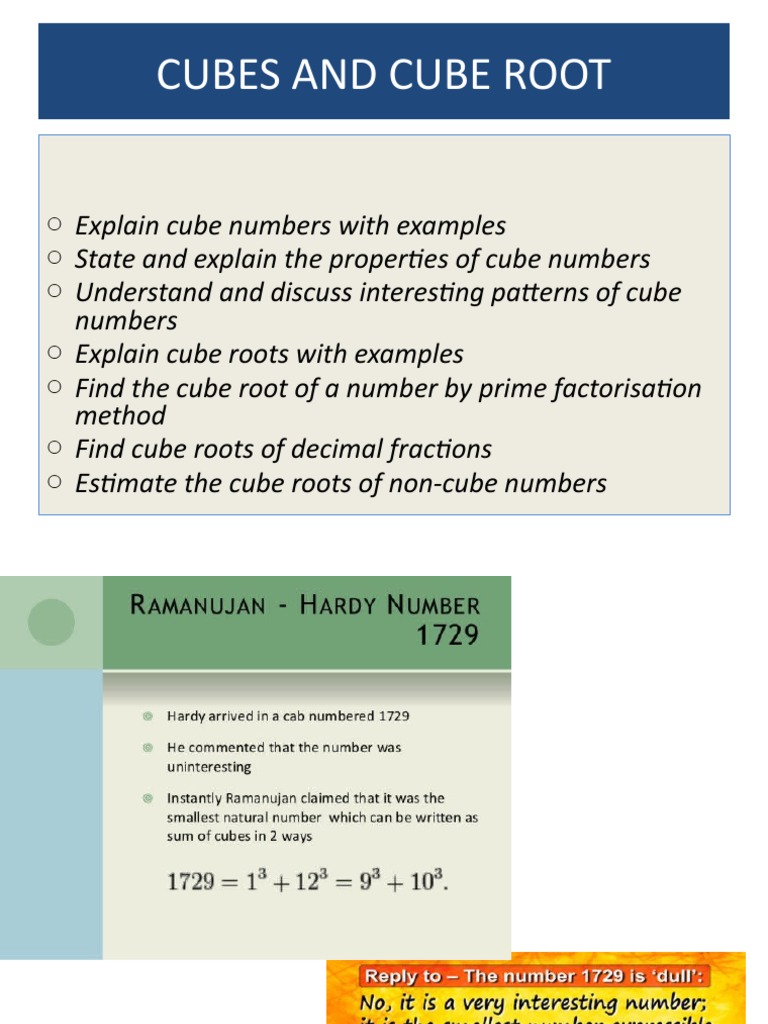 Cube Numbers and Cube Roots Explained | PDF | Numbers | Factorization