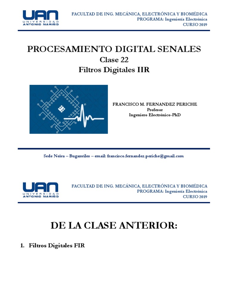 Filtros Digitales IIR: Diseño y Características | PDF | Filtro ...