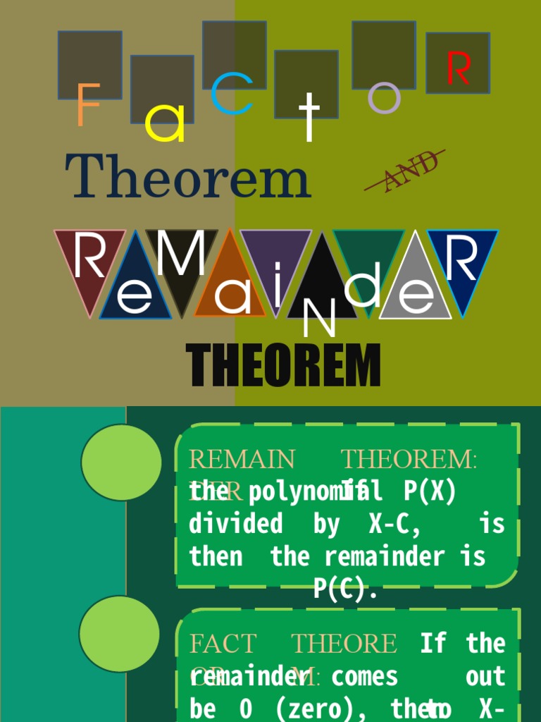 Factor and Remainder Theorem | PDF | Zero Of A Function | Computational ...