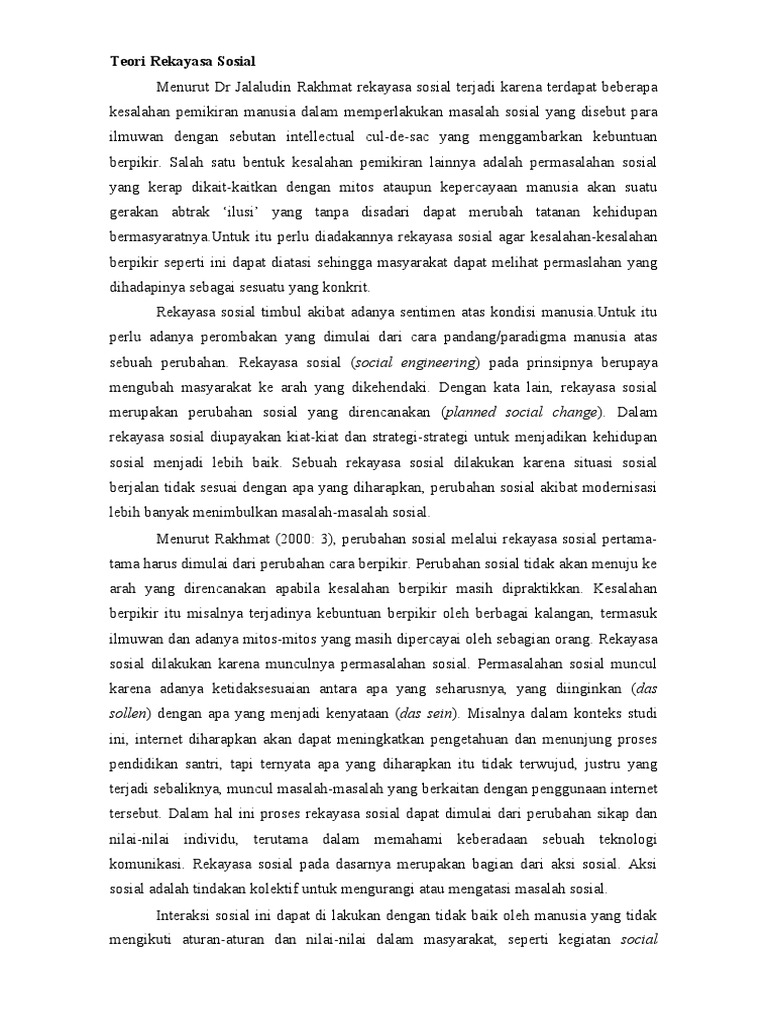 Teori Rekayasa Sosial | PDF