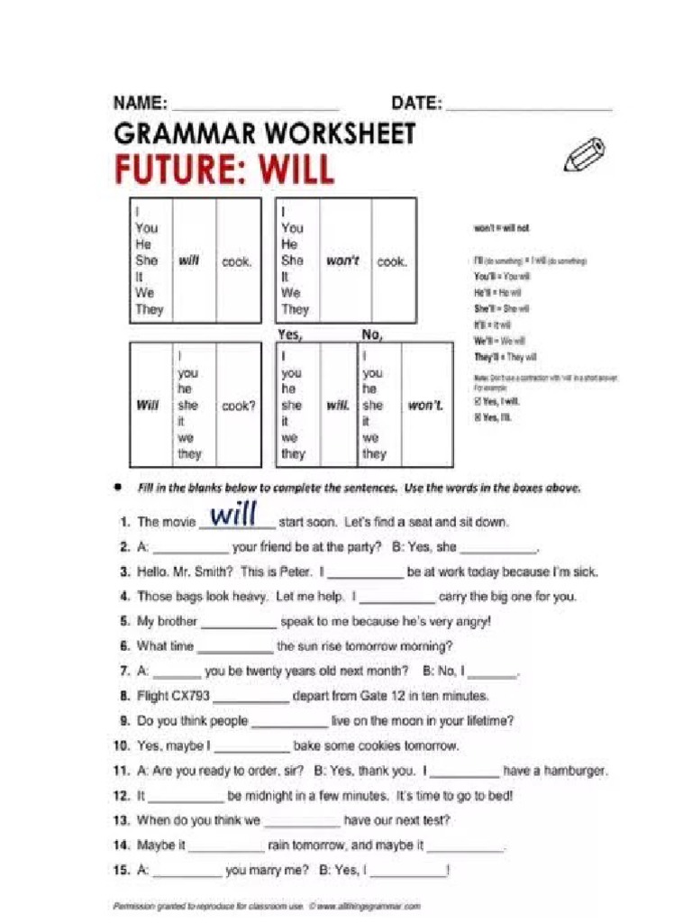 Will Exercises | PDF