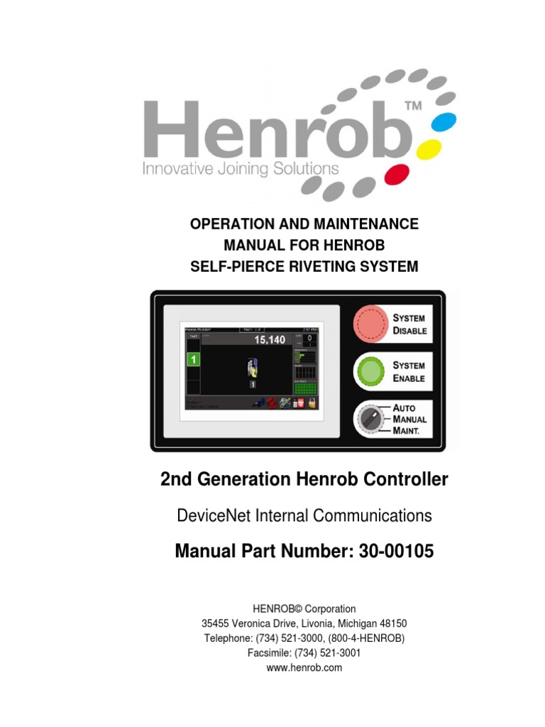 2nd Generation Henrob Controller: Operation and Maintenance Manual For ...