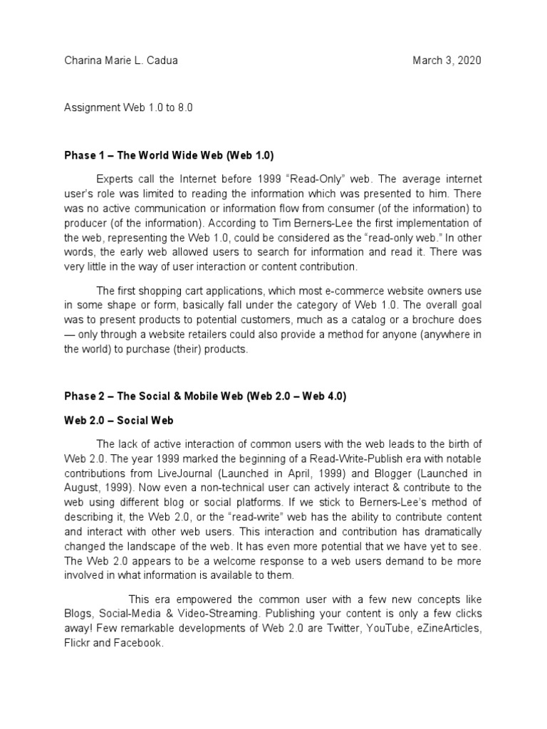 Phase 1 - The World Wide Web (Web 1.0) | Download Free PDF | Internet ...