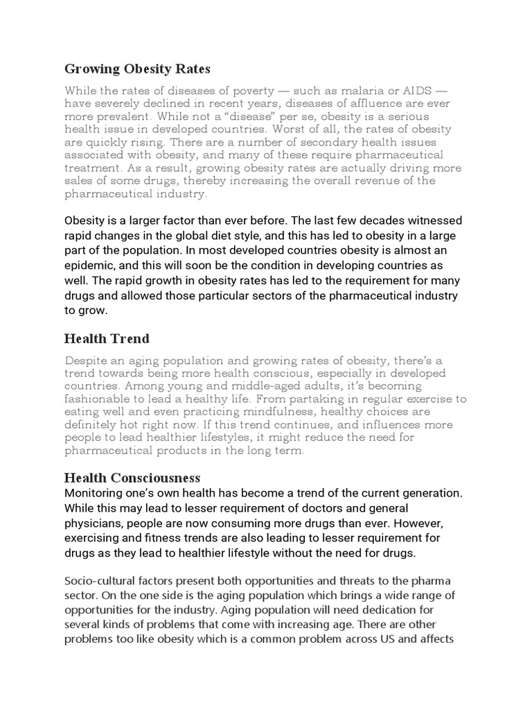 Pestle | PDF | Pharmaceutical Industry | Obesity