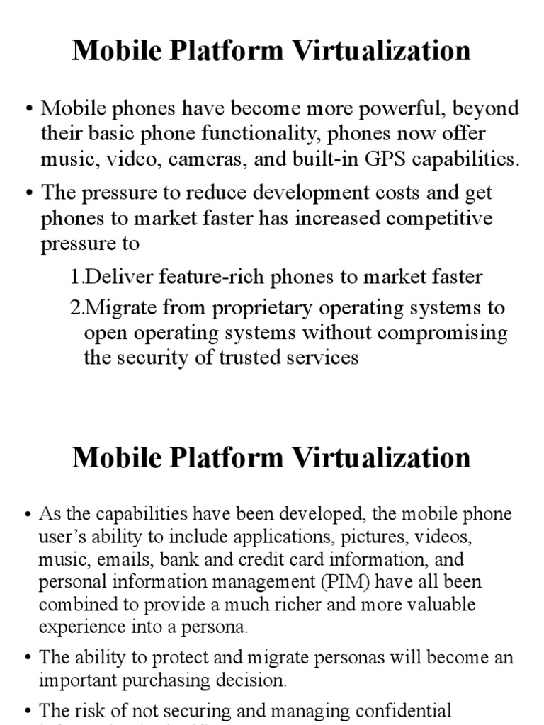 Mobile Virtualization Insights | PDF | Virtualization | Operating System