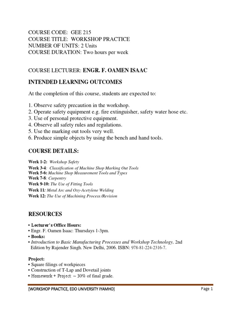 Workshop Practice | PDF | Welding | Construction