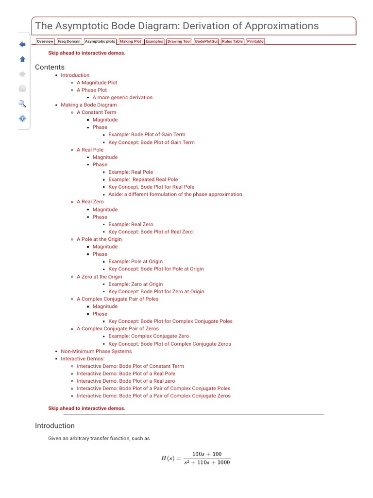 The Asymptotic Bode Diagram - Derivation of Approximations PDF | PDF | Analysis | Mathematical ...