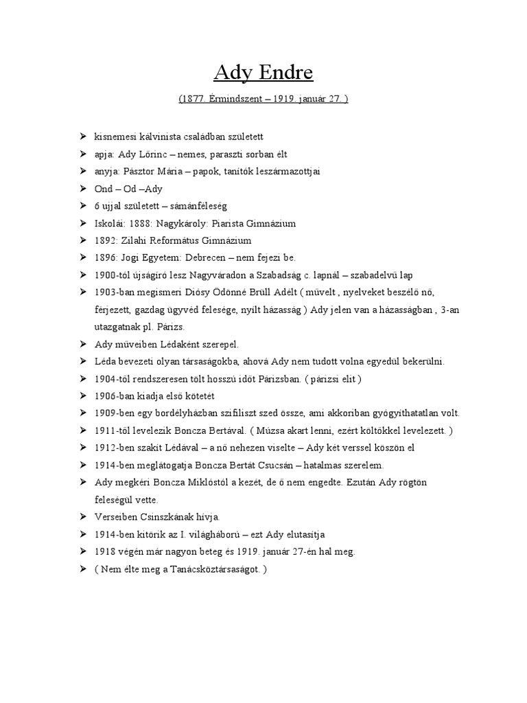 Ady Endre | PDF