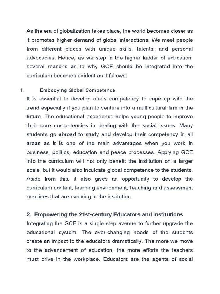As The Era of Globalization Takes Place | PDF | Cognition | Policy