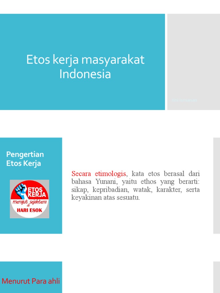 Etos Kerja Masyarakat Indonesia | PDF