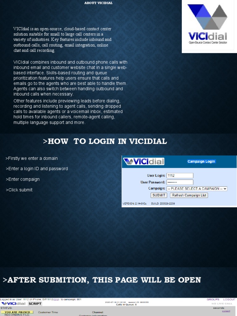Presentation VICIdial | PDF | Call Centre | Telecommunications