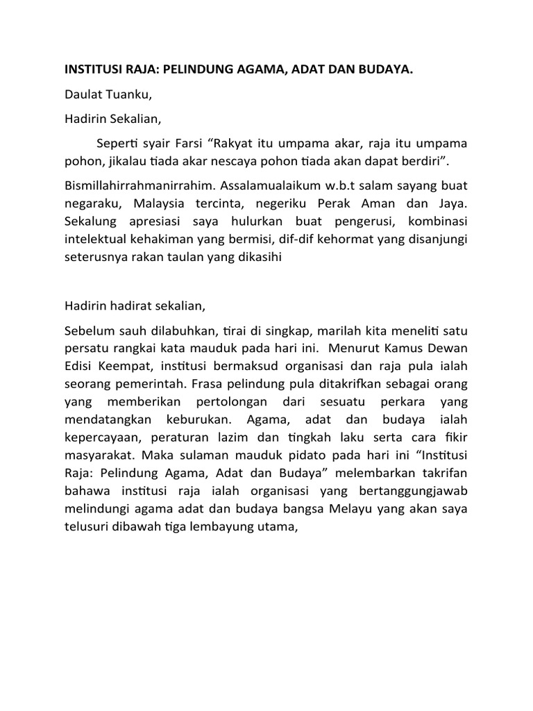 Peranan Raja dalam Melindungi Budaya | PDF