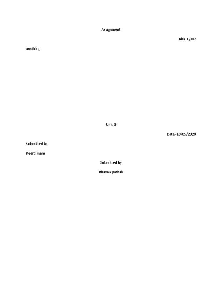 Assignmen1 Auditing | PDF