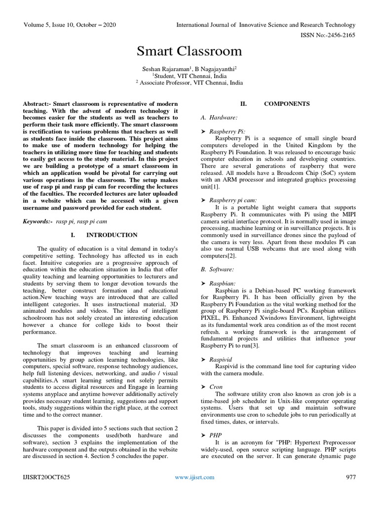 Smart Classroom | PDF | Php | Raspberry Pi