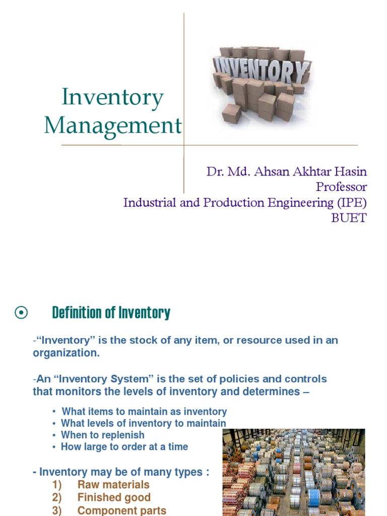 An Introduction to Inventory Management: Definitions, Models, and ...