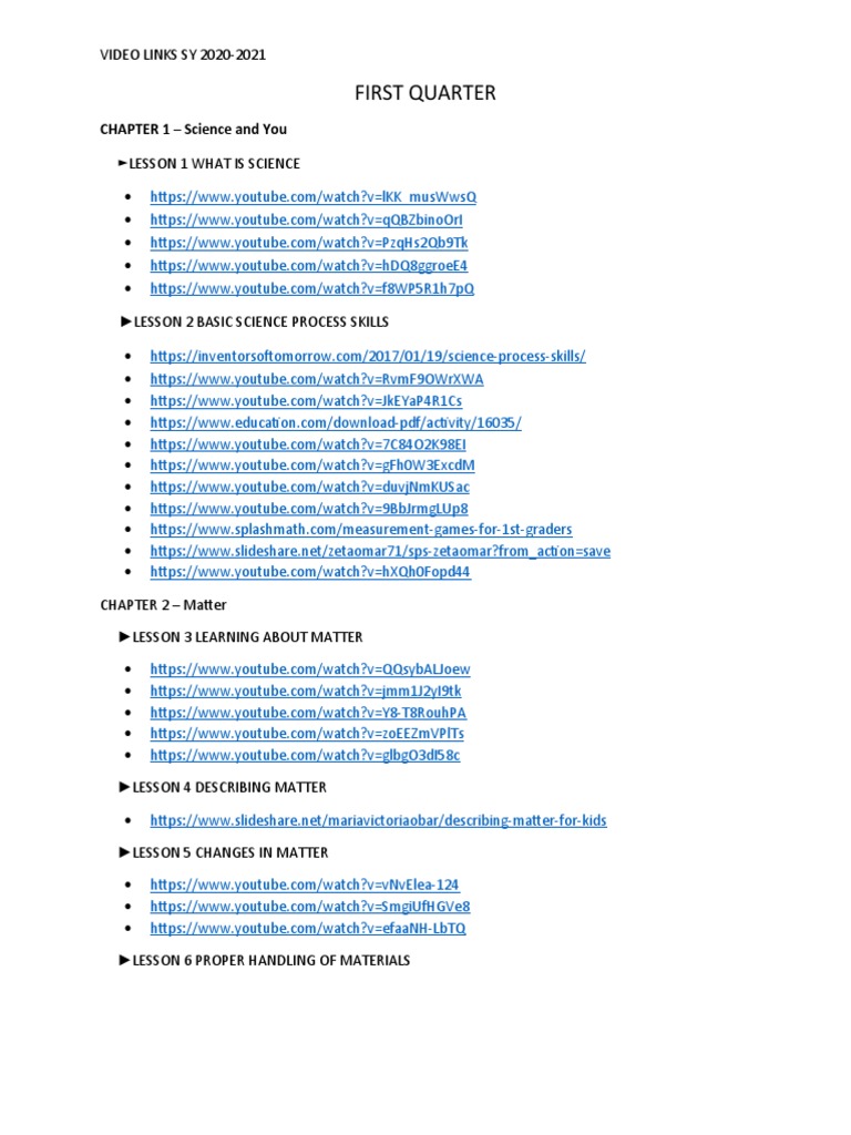 Grade 1 Science Curriculum 2020 | PDF | Nature | Learning