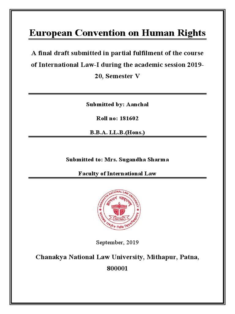 European Convention On Human Rights | PDF | European Convention On ...