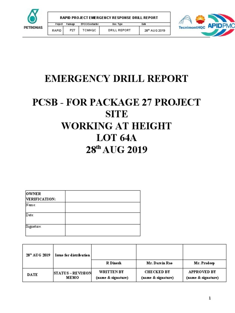 Emergency Response Drill Report Summary | PDF | Emergency | Safety