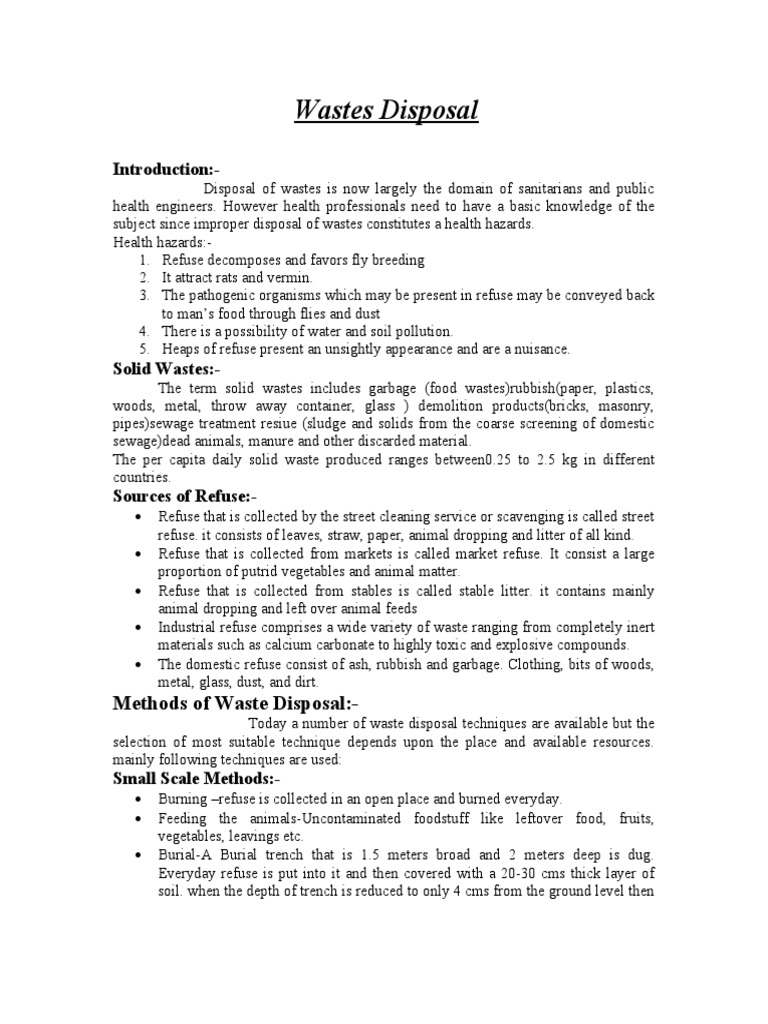 A Comprehensive Overview of Waste Disposal Methods: Analyzing the ...