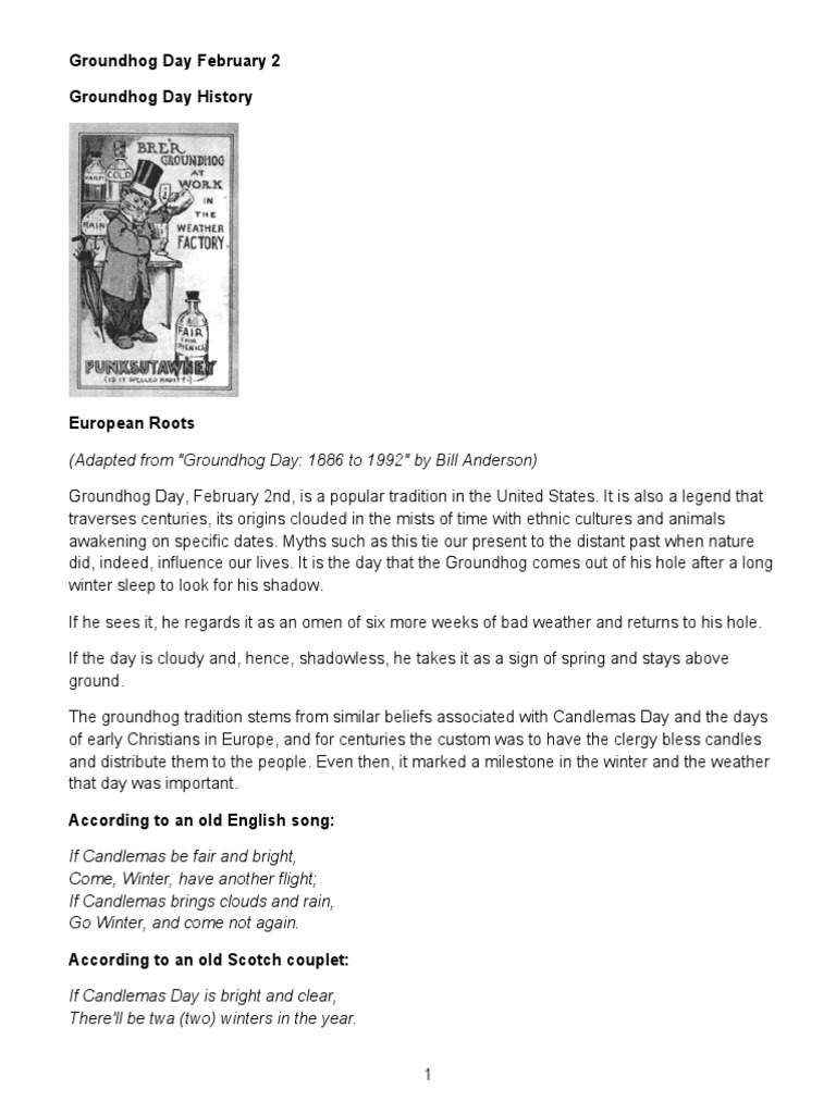 Groundhog Day February 2 | PDF | Forecast | Weather