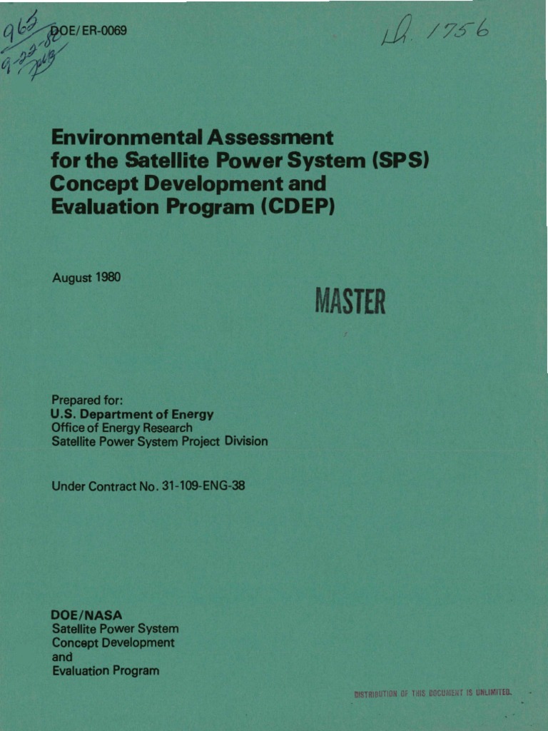 Master: Environmental Assessment For The Satellite Power System (SPS ...