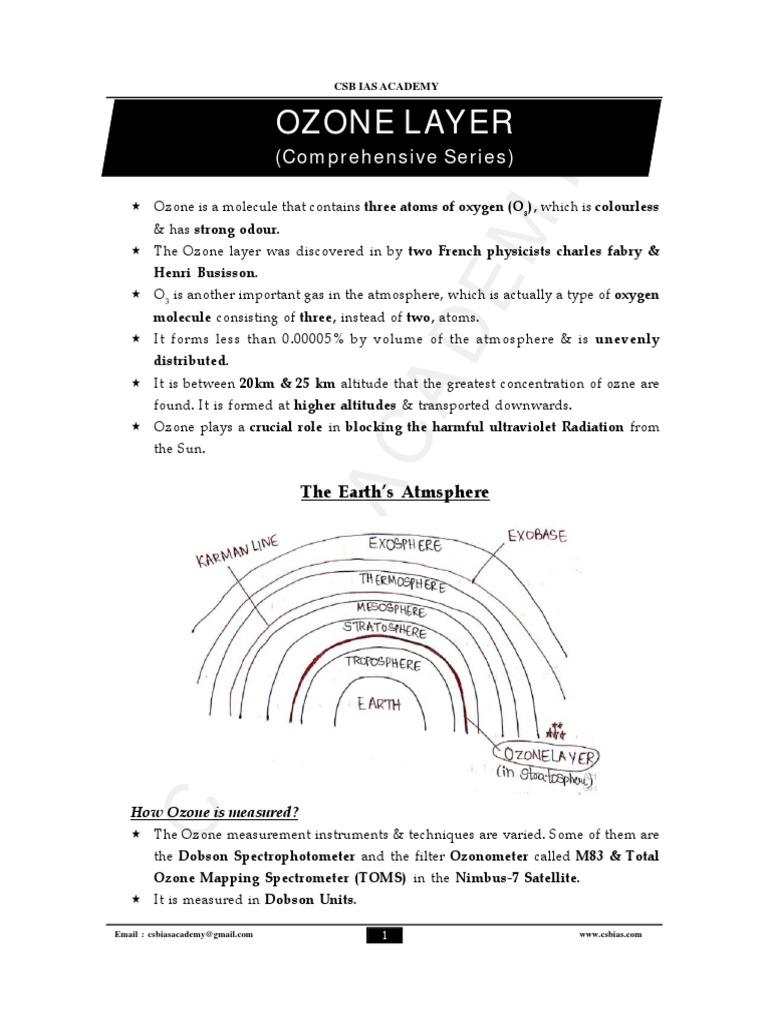 Ozone Layer: Importance and Depletion | PDF | Ozone | Chlorofluorocarbon