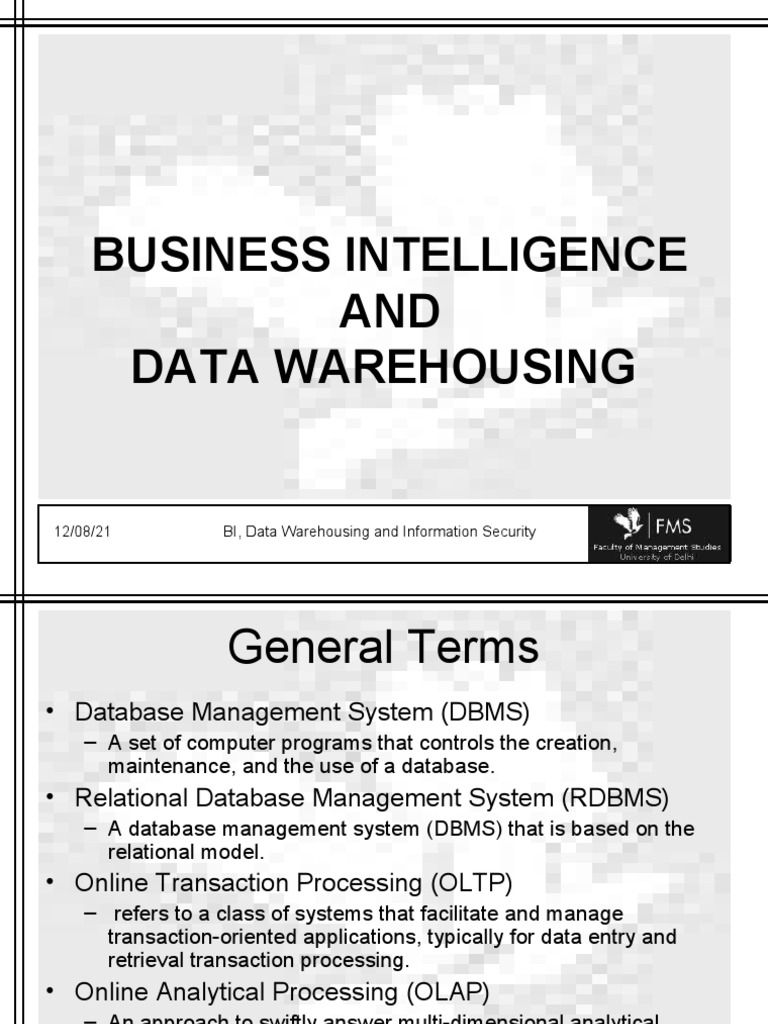 BI, DWH and Information Security | PDF | Business | Business Intelligence
