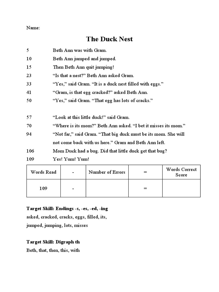 G1-U3-L11-D6-Reading Test-Lesson-11 | PDF