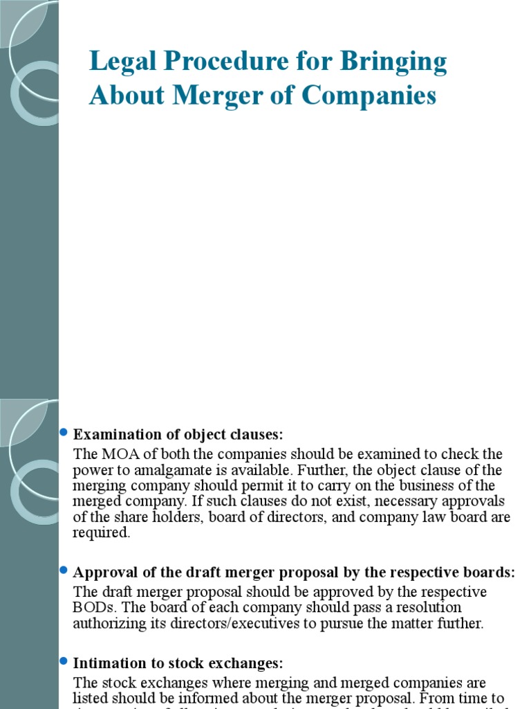 3 Legal Procedure in Mergers | PDF | Mergers And Acquisitions | Stocks