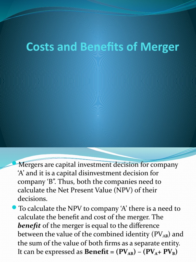 5 Costs and Benefits of Merger | PDF