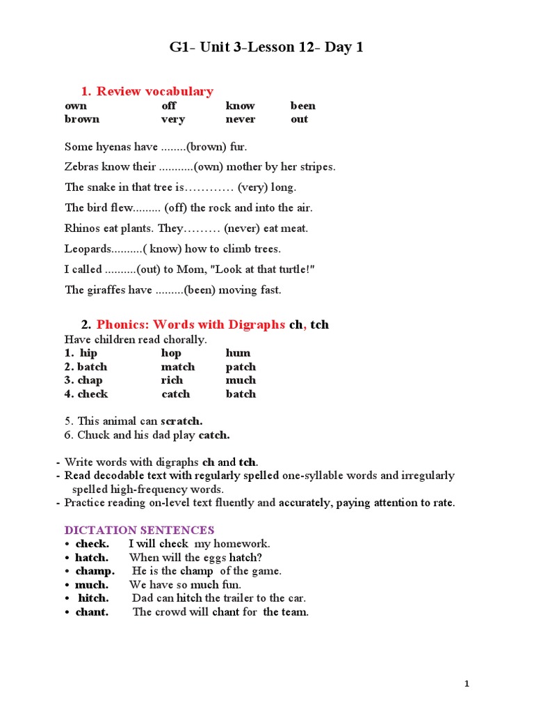 G1-Unit 3-Lesson 12 - Day 1: 1. Review Vocabulary | PDF | Semiotics ...