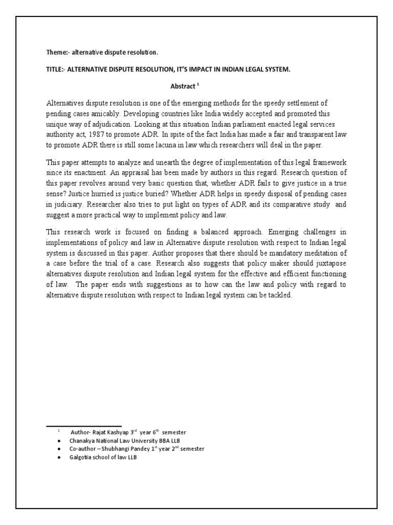 Abstract Submission, Seminar-NUJS Kolkata | PDF