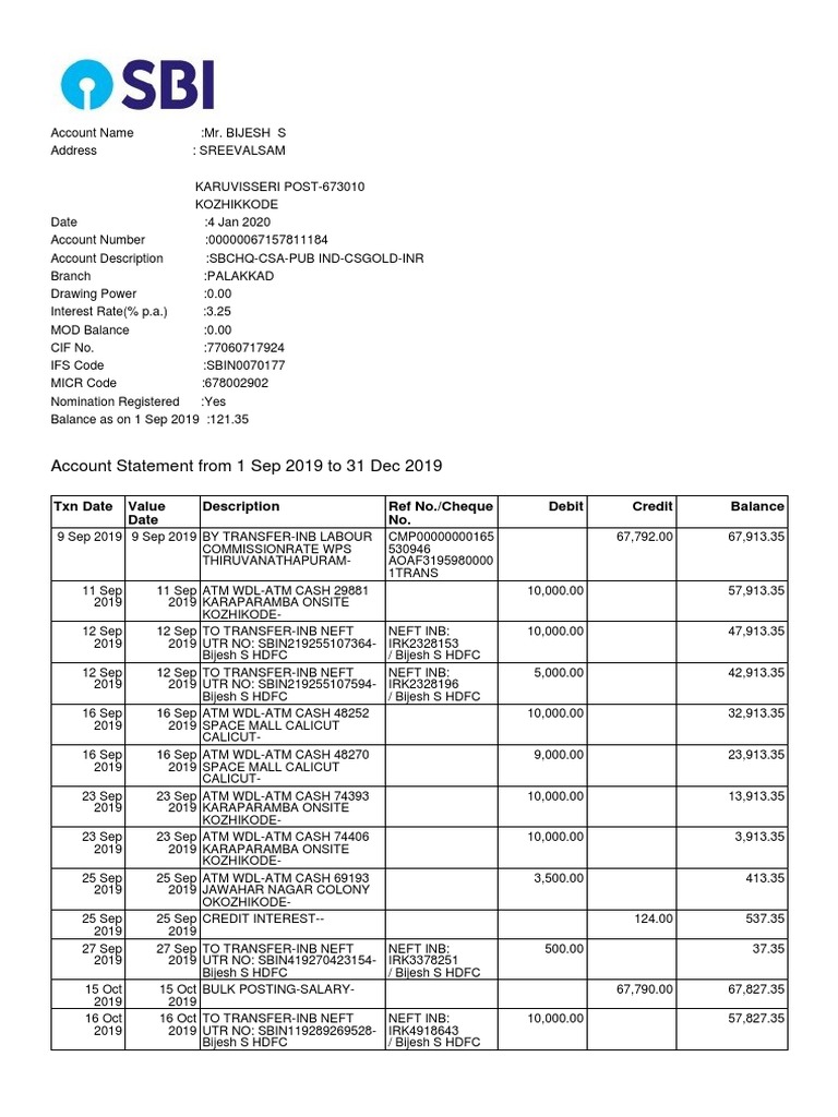 BankStatement PDF | PDF | Finance & Money Management