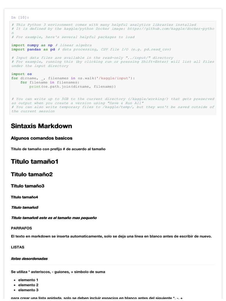 Ejercicios Del Tutorial de PYTHON Del Tutorial de GUIDO, Markdown | PDF ...