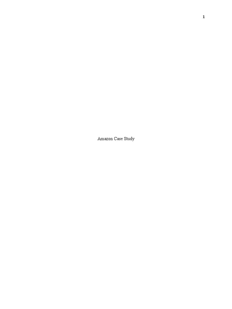 Amazon Case Study | PDF | E Commerce | Retail