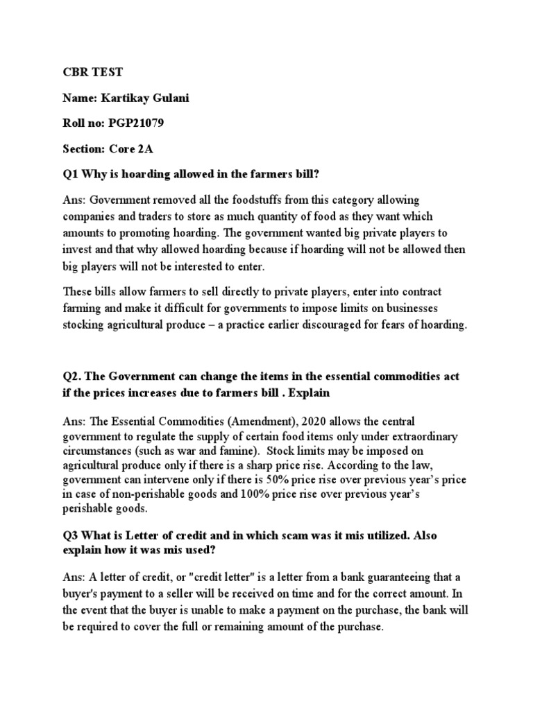 Cbr Test Pdf Letter Of Credit Microeconomics