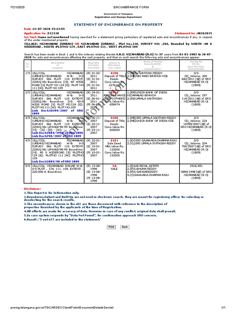 ENCUMBRANCE FORM Uppu | PDF | Business