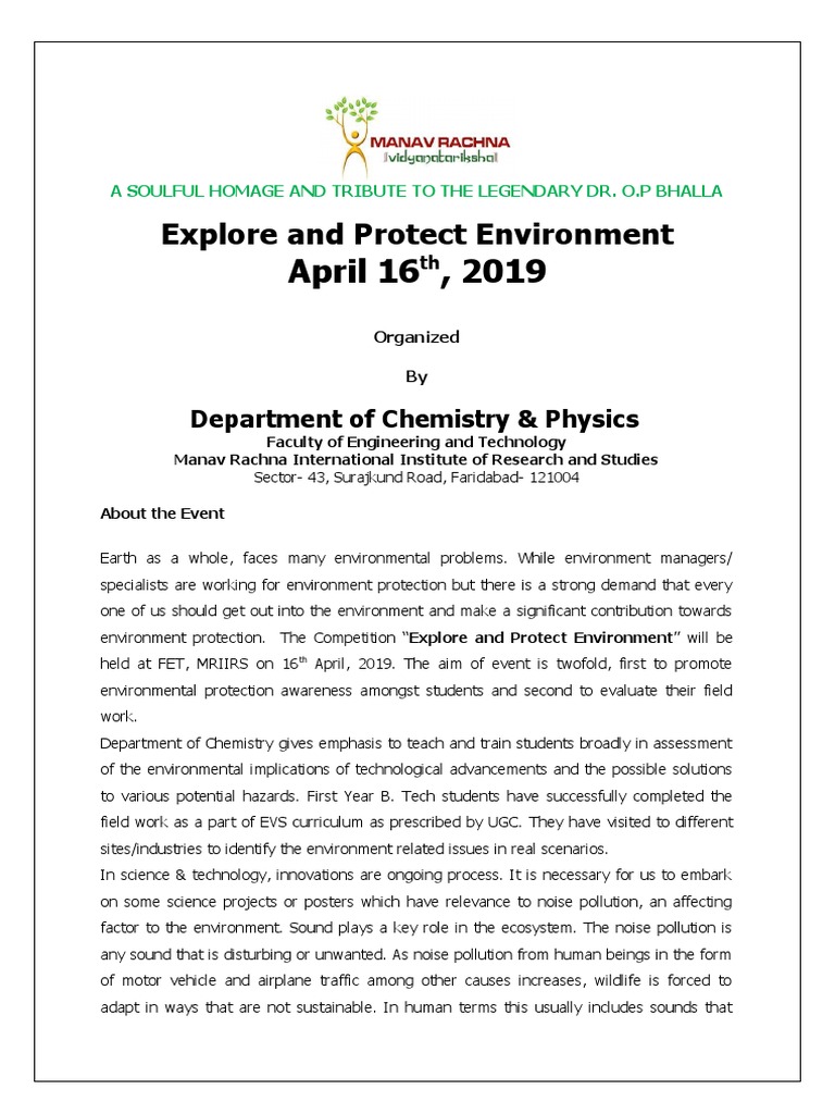 Explore and Protect Environment | PDF | Environmental Protection ...