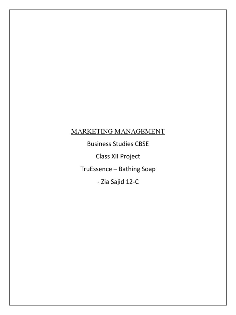Business Project Marketing Management - Soap - Class 12 | PDF ...