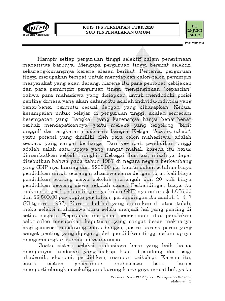 Kuis Pu 29 Juni Set 2 | PDF