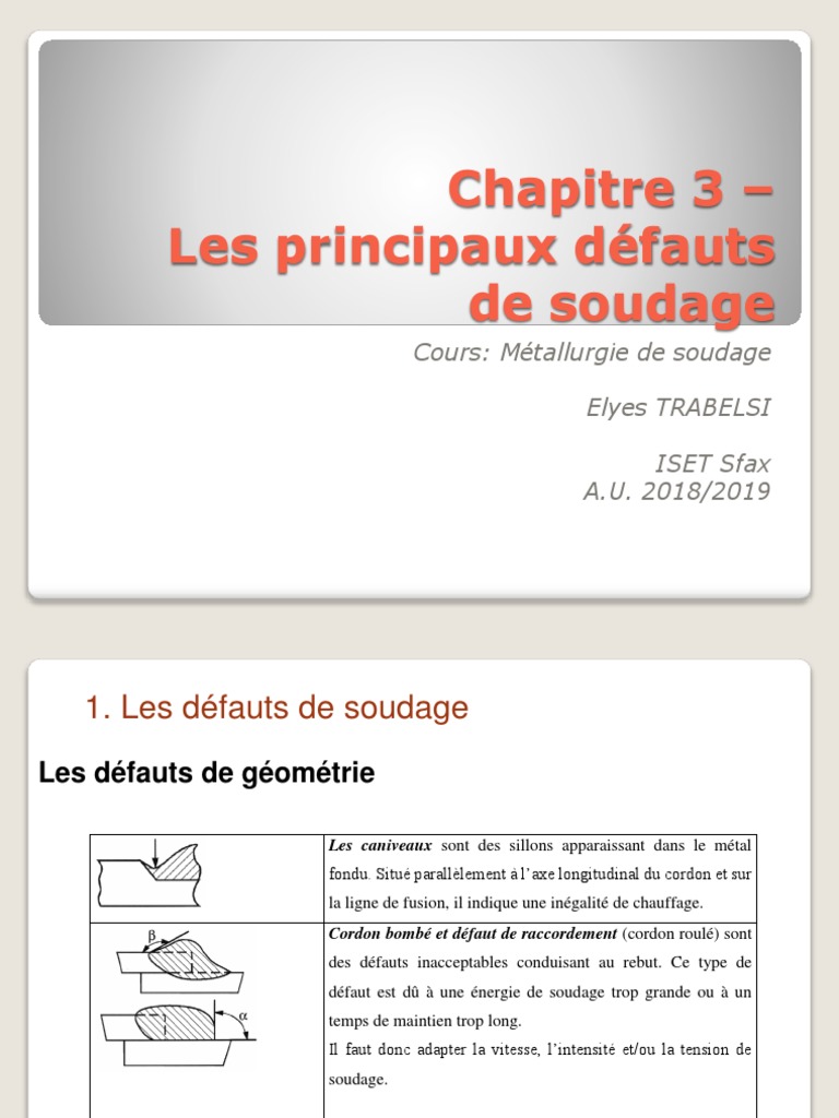 Chapitre 3 - Les Principaux Défauts de Soudage | PDF | Soudage | Construction