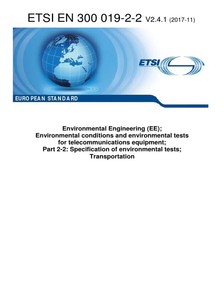 Etsi en 300 019-2-2 V2.4.1 (2017-11) | PDF | Intellectual Property ...