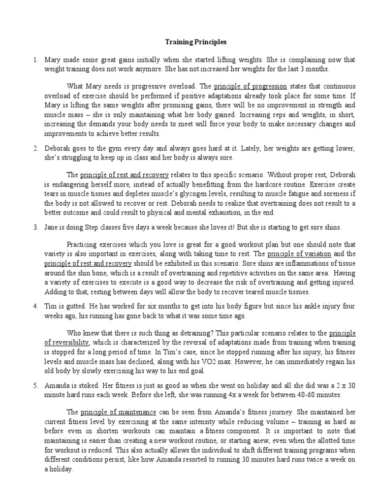Activity 3-Training Principle | PDF | Weight Training | Physical Fitness
