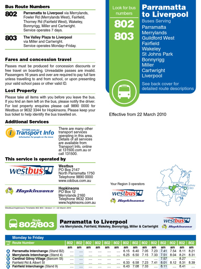 802 803 Timetable Web | PDF | Public Transport | Bus Transport